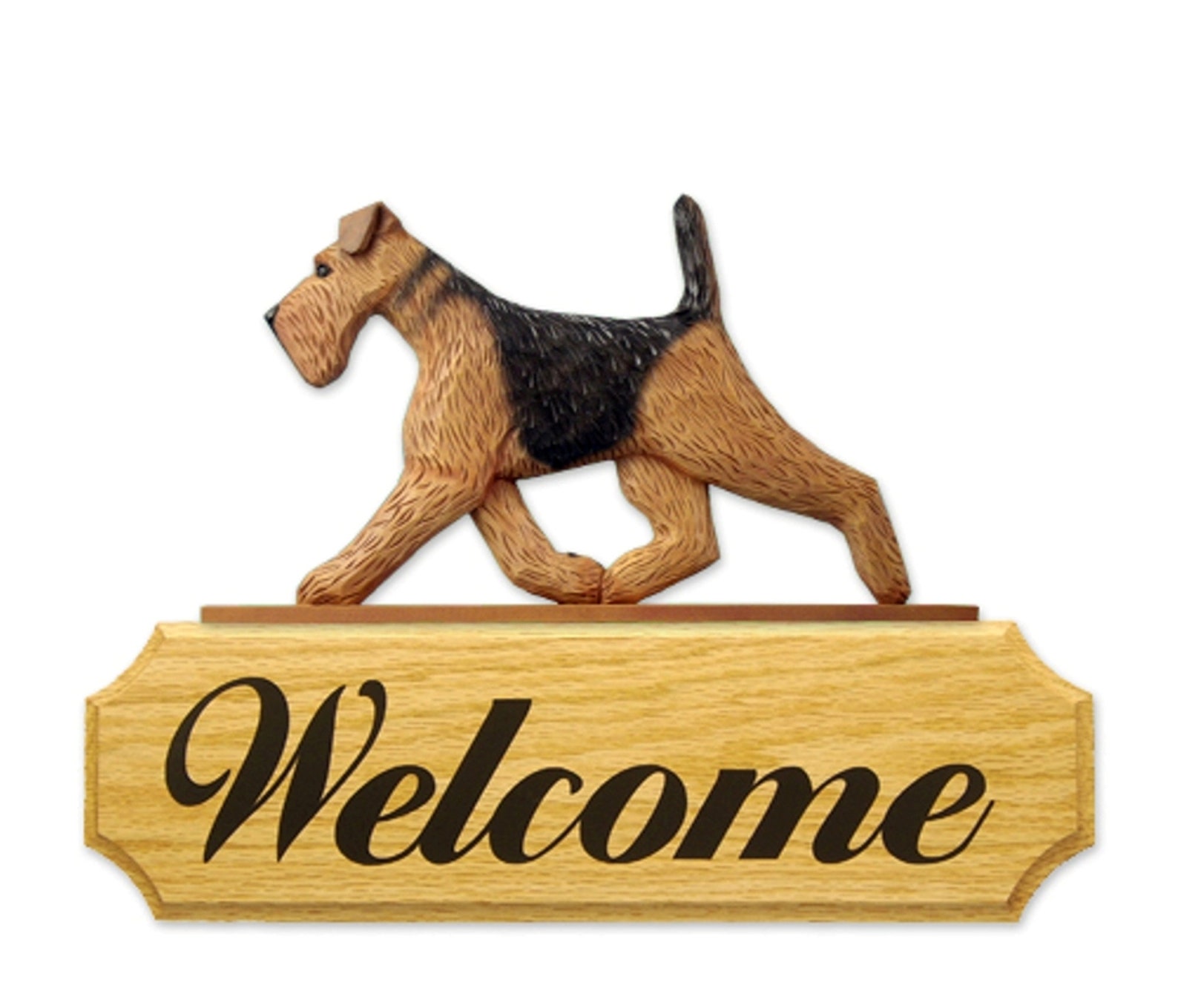 Airedale Dog Custom Text Welcome Indoor Outdoor Wood Sign - Etsy