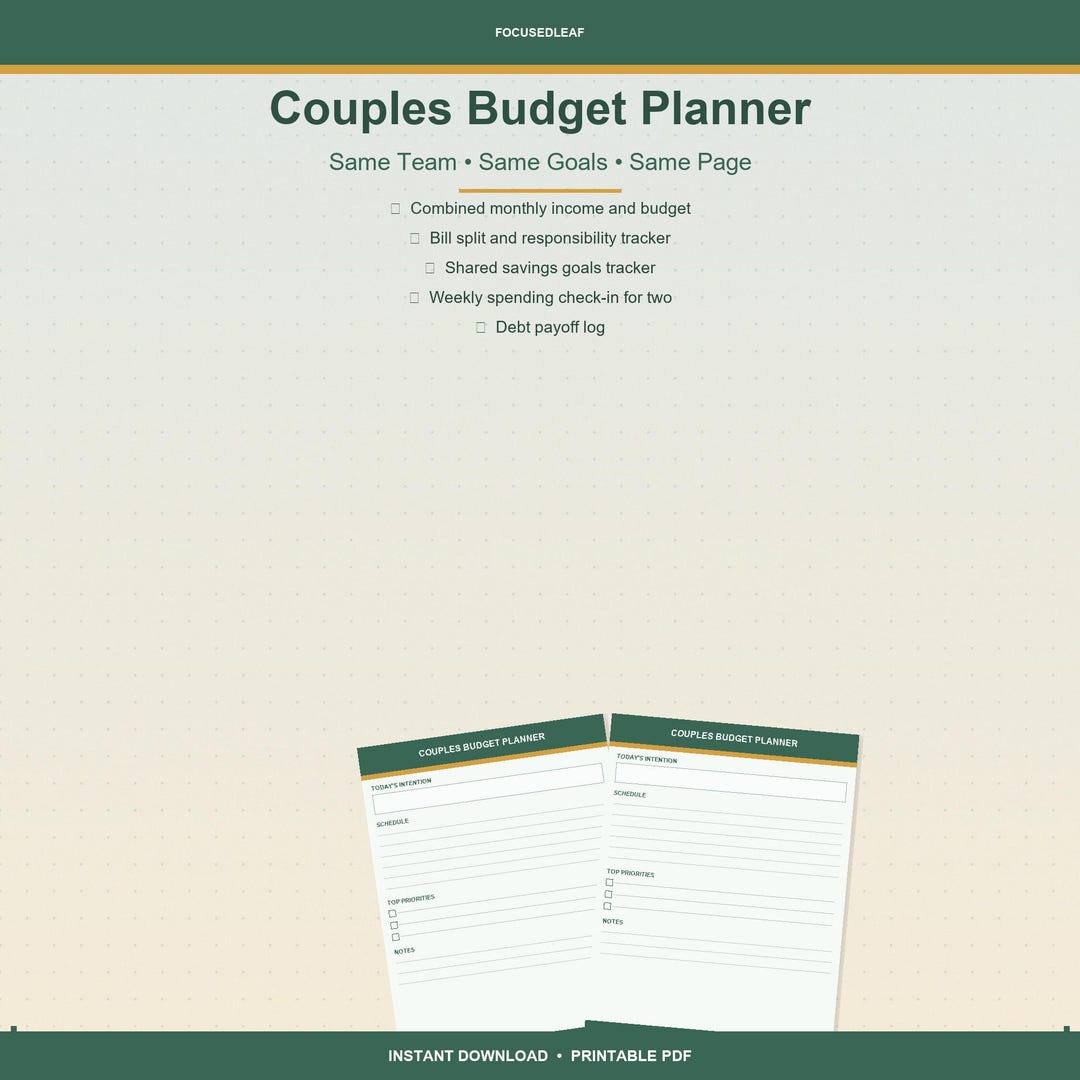 Couples Budget Planner Printable | Monthly Budget PDF | Finance Planner ...