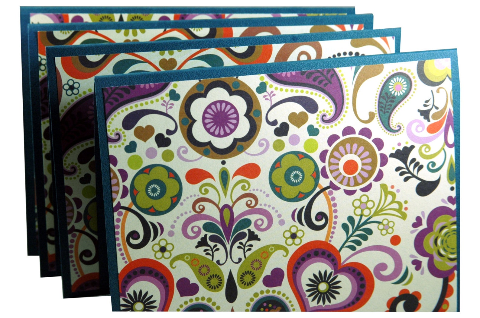 Blank Note Card Set, Retro Note Card Set, Folded Cards, Thank You ...