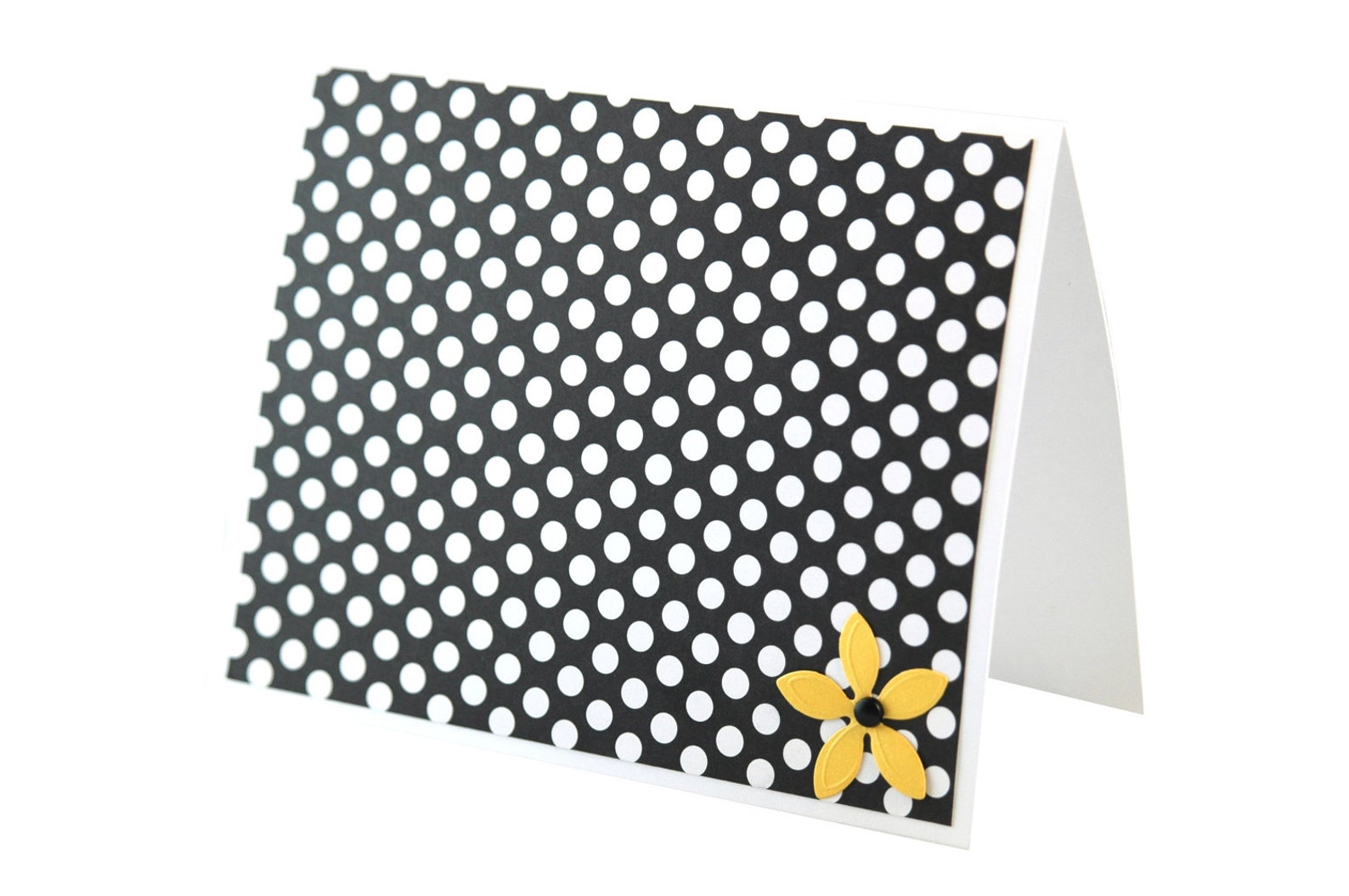 Thank You Notes, Greeting Cards, Black and White Stationery, Polka Dot ...
