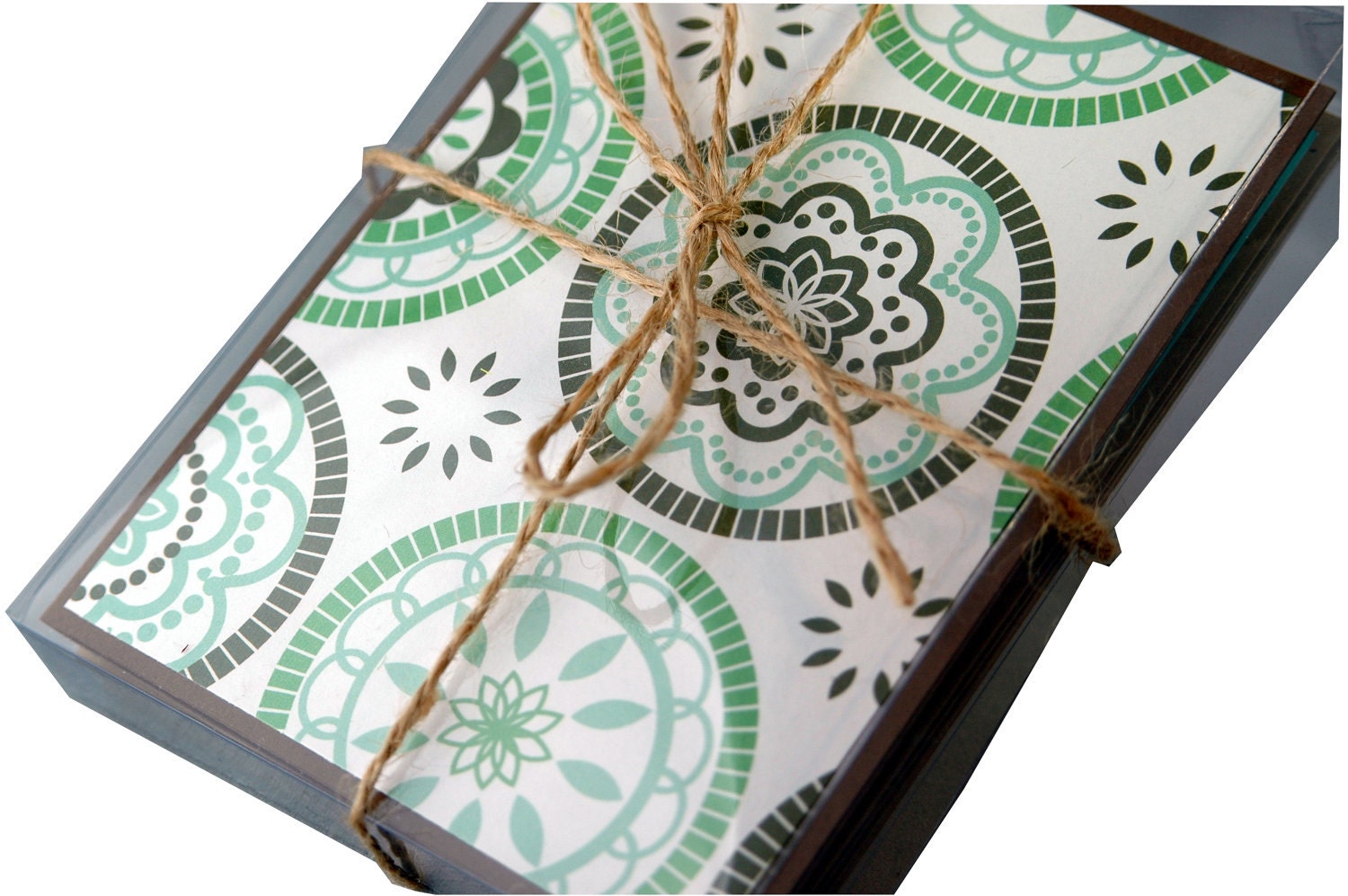 Retro Handmade Cards, Brown and Green Cards, Modern Stationery, Funky ...