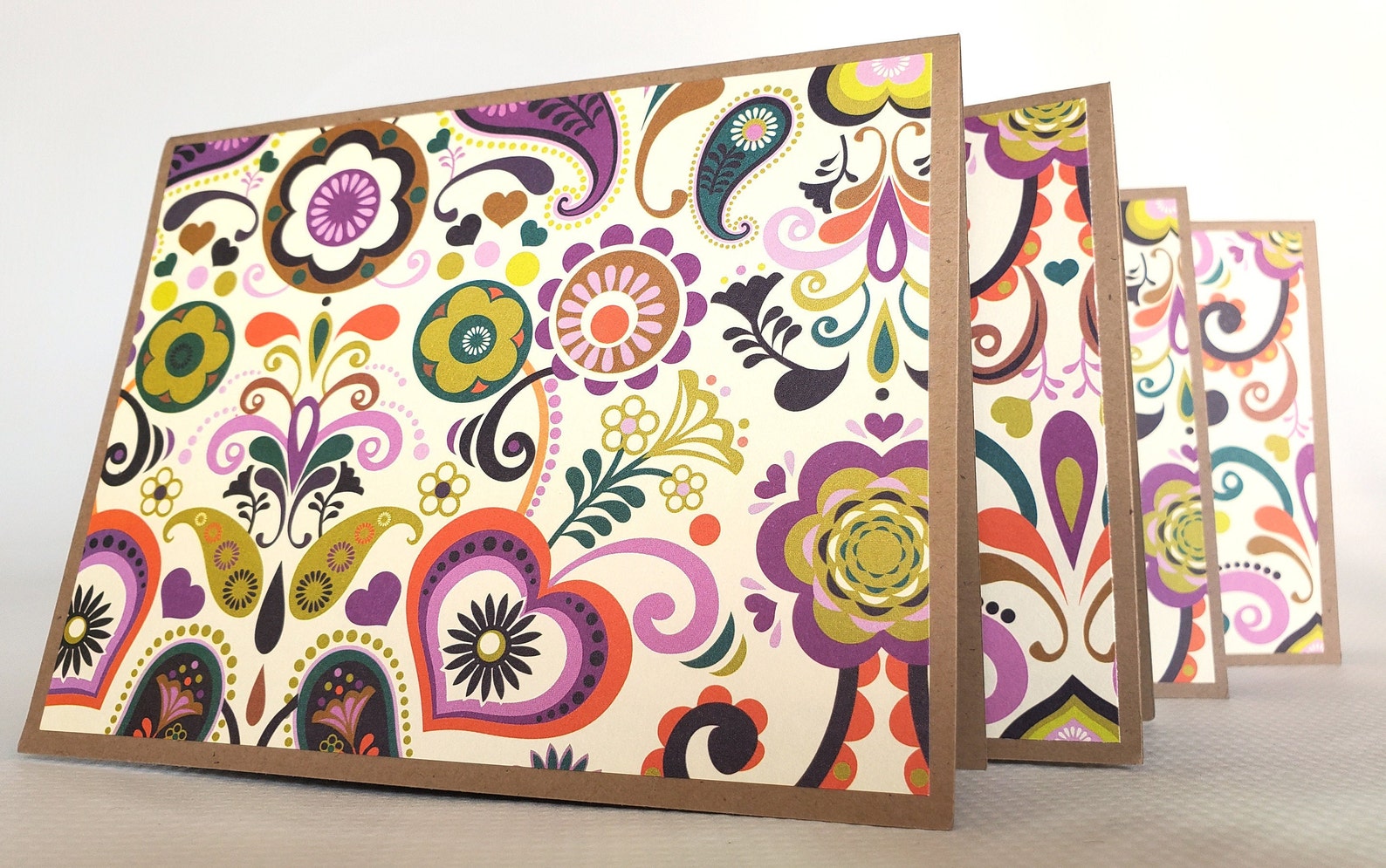 Blank Note Card Set, Retro Note Card Set, Folded Cards, Thank You ...