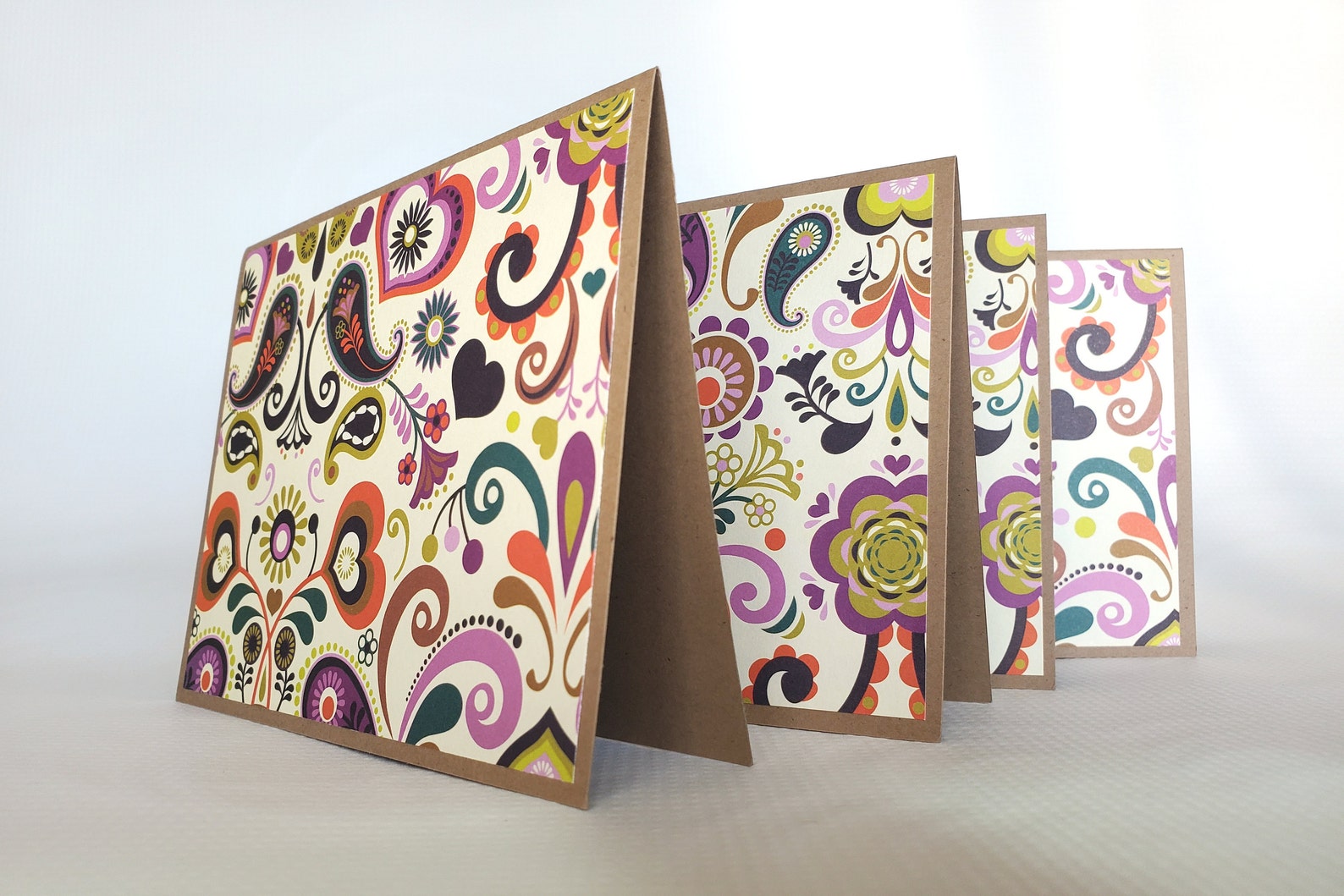 Blank Note Card Set, Retro Note Card Set, Folded Cards, Thank You ...