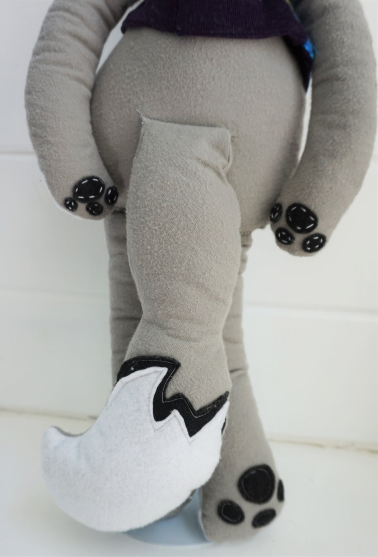 Gray Fox Plush Handmade Stuffed Animal with Classy Vest and | Etsy