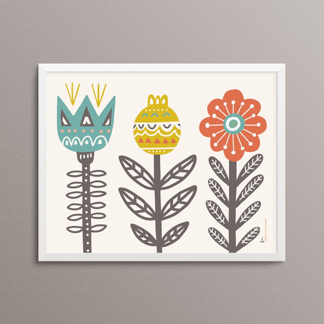 GARDEN Folk Art Print - 8x10" - Limited Edition - Etsy