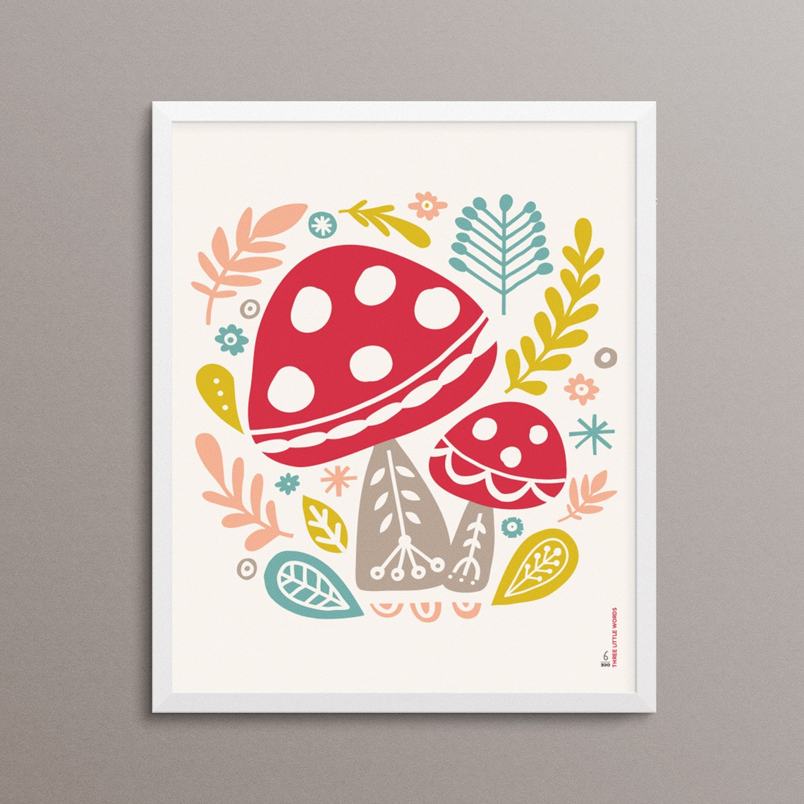 TOADSTOOL Folk Art Print 8x10 Limited Edition - Etsy