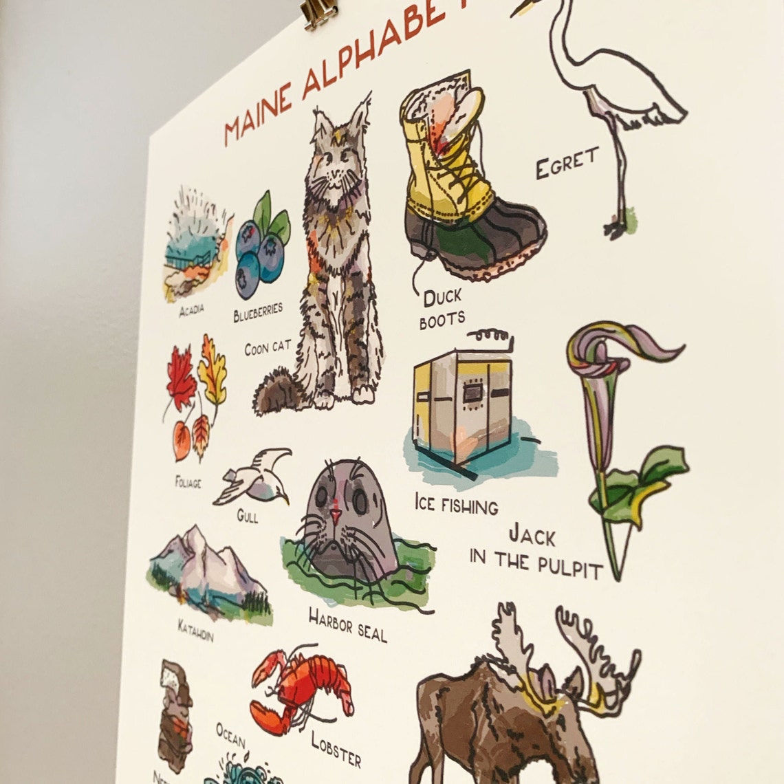 MAINE Alphabet Print - 11x17" - Etsy