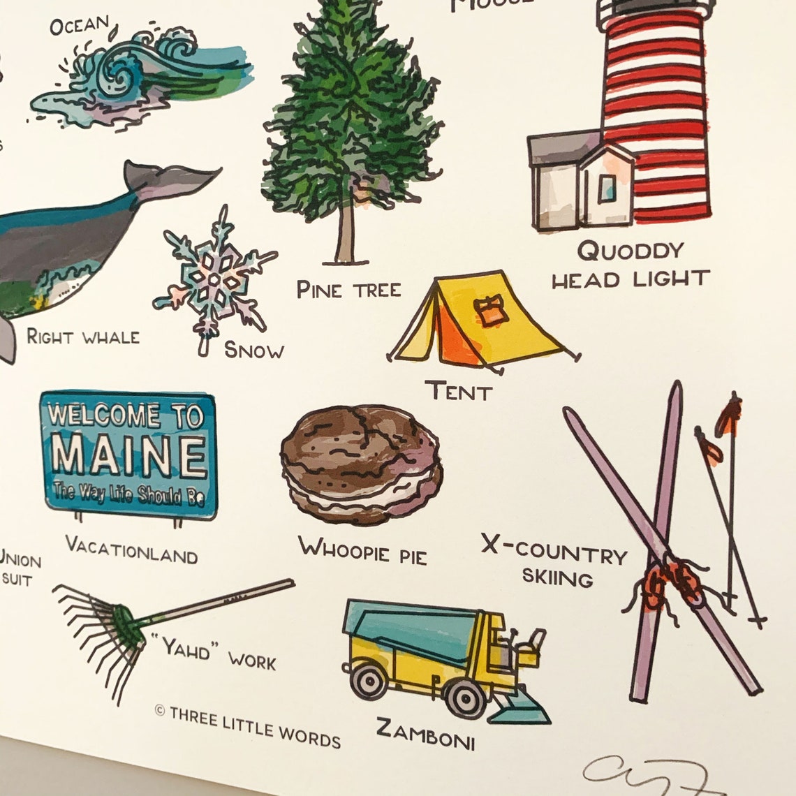 MAINE Alphabet Print - 11x17" - Etsy