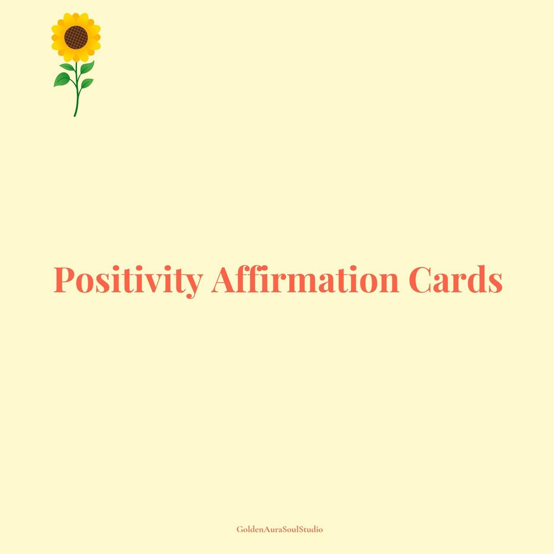 Positivity Affirmation Cards, Positive Mindset, Daily Good Vibes ...