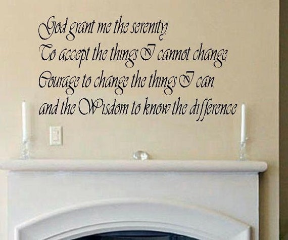 Serenity Prayer Wall Decal Wd Quote Inspirational Wall Decal Etsy