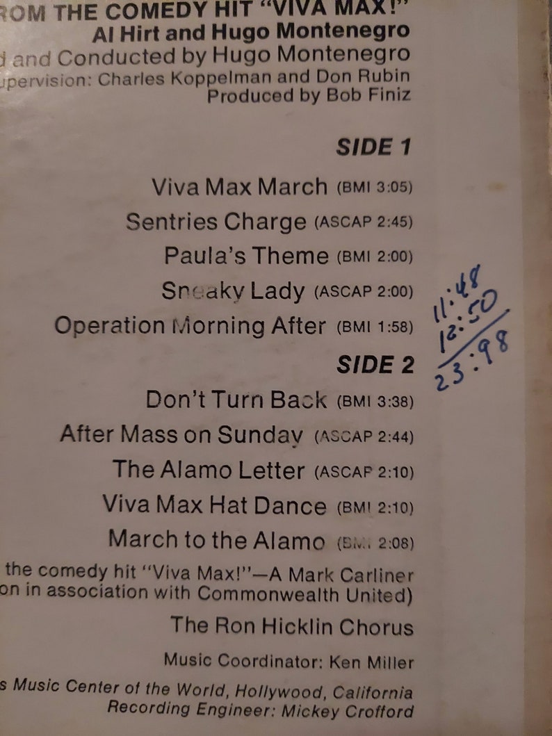 1970 Viva Max! Music From the Comedy Hit LP, Vintage Album - Etsy