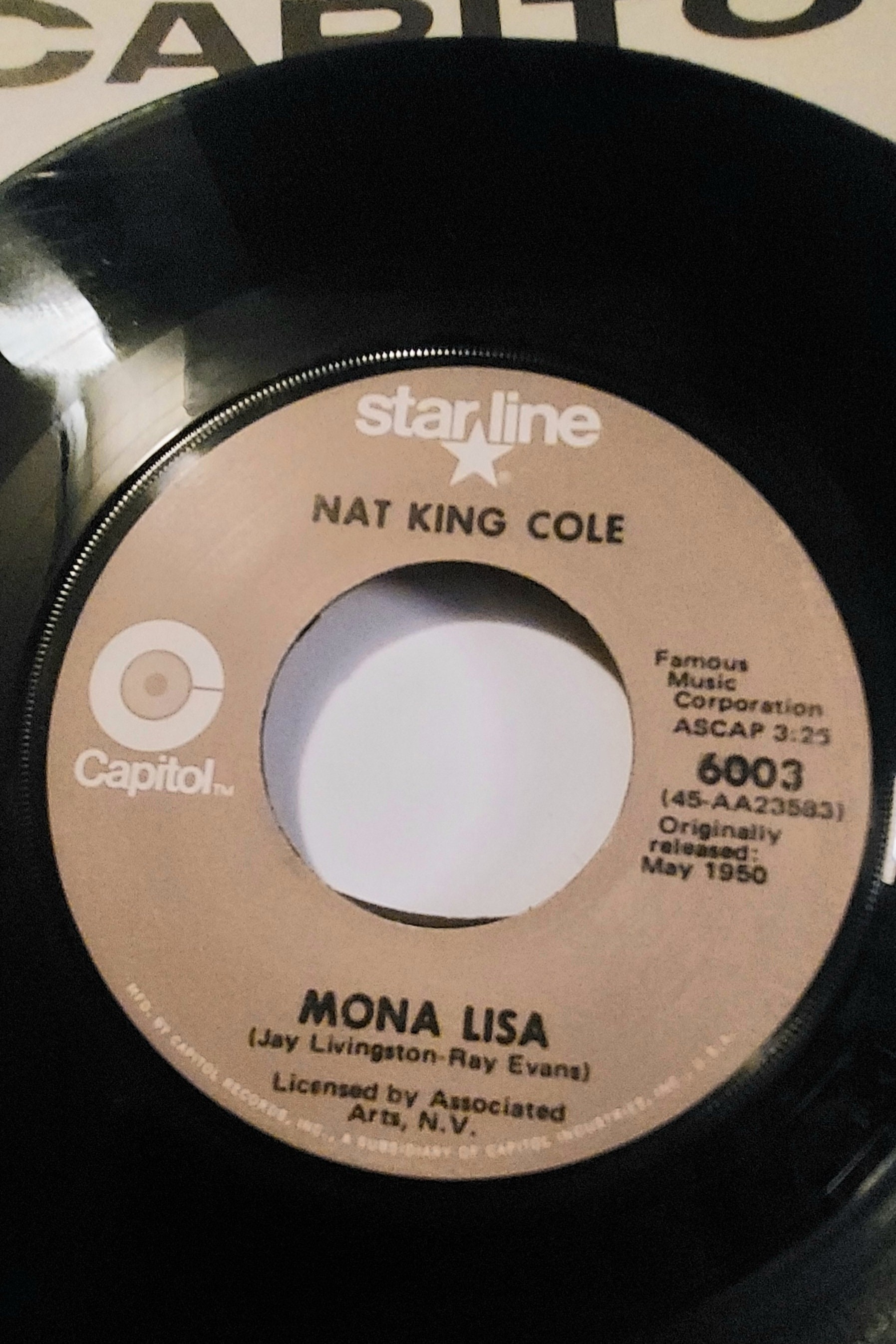Nat King Cole, Mona Lisa/too Young 45 Record, Vintage Vinyl - Etsy