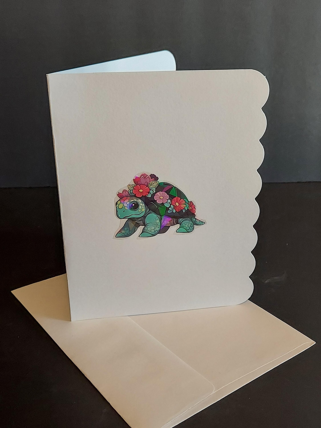 Holographic Sea Turtle Thank You Card - Etsy
