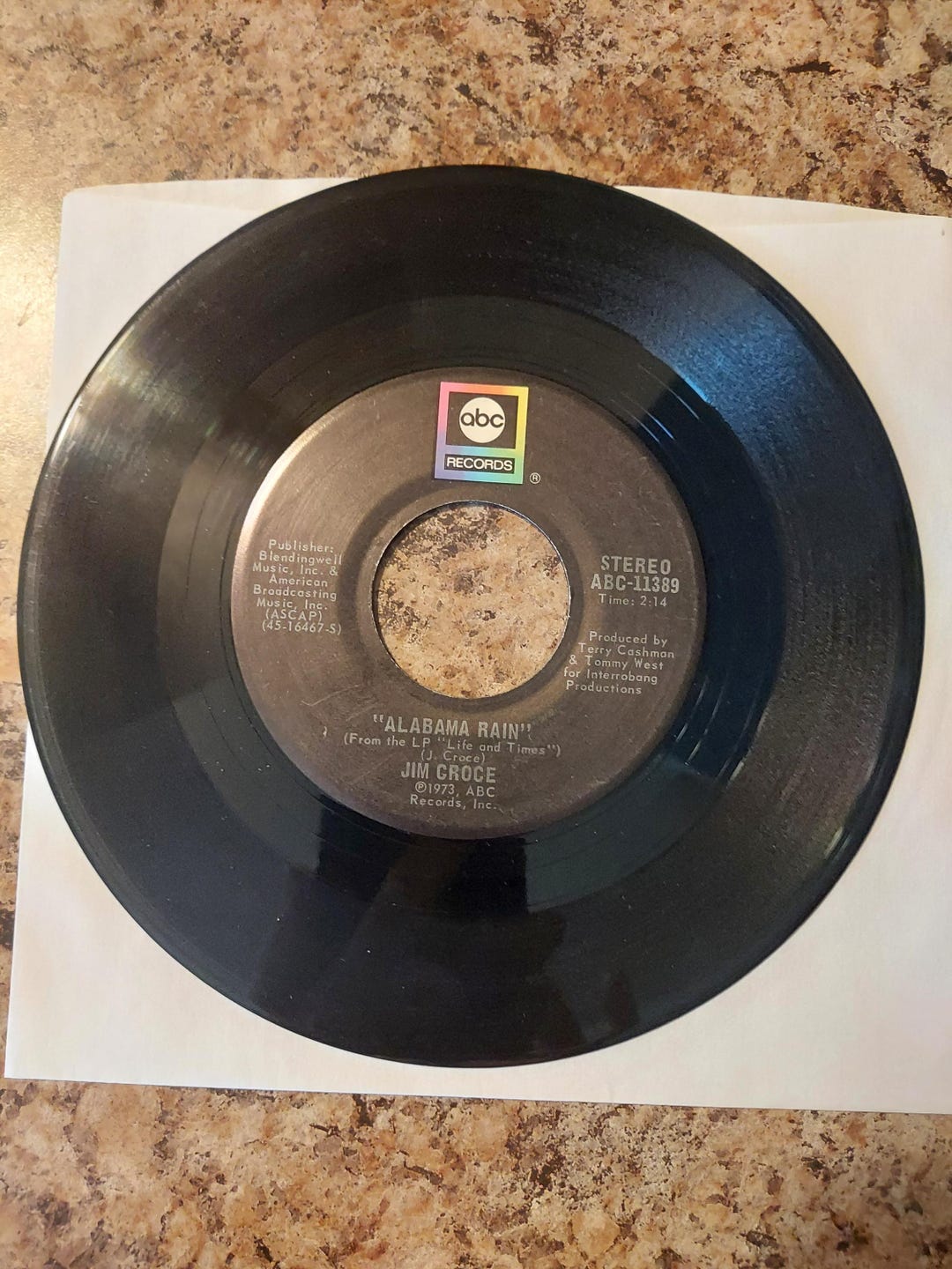 1973 Jim Croce, I Got a Name/alabama Rain 45 Rpm Record, Vintage Vinyl ...