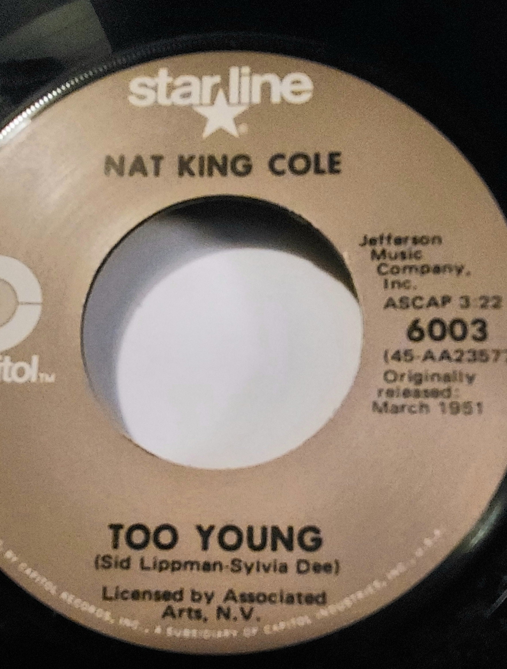 Nat King Cole, Mona Lisa/too Young 45 Record, Vintage Vinyl - Etsy