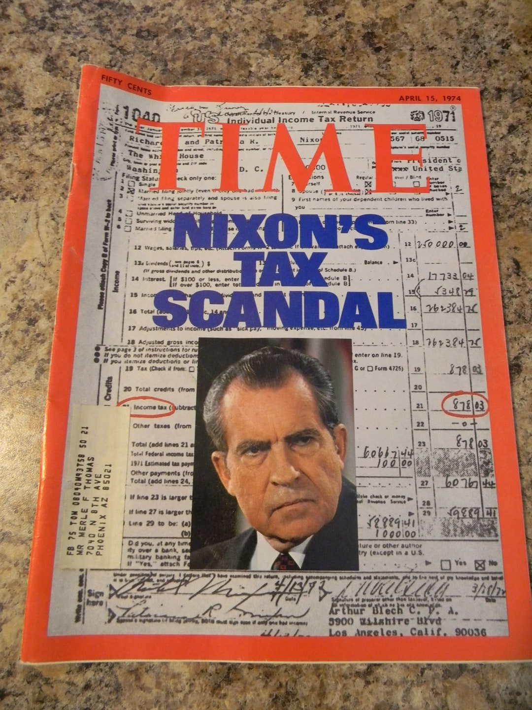 1974 Time Magazine, Nixon's Tax Scandal, Vintage Time Magazine - Etsy