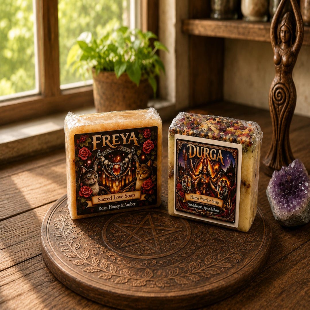 Pagan-handmade- All-natural Soap Set- Freya and Durga Power & Passion ...