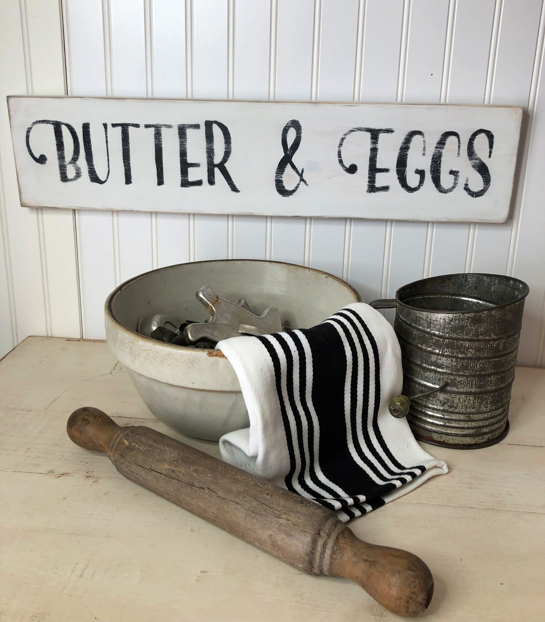 Butter and Eggs. Wooden Sign, Farmhouse Sign, White Distressed ...