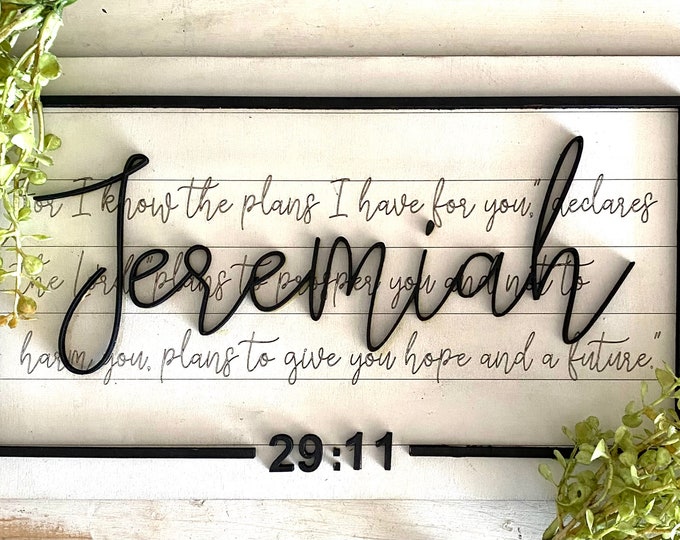 Jeremiah 29:11 Inspirational Sign - Etsy