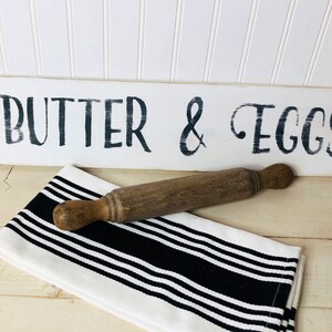 Butter and Eggs. Wooden Sign, Farmhouse Sign, White Distressed ...