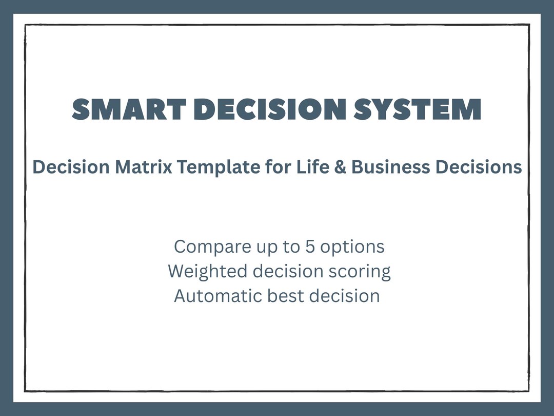 Smart Decision Matrix Template | Google Sheets Decision System (digital ...