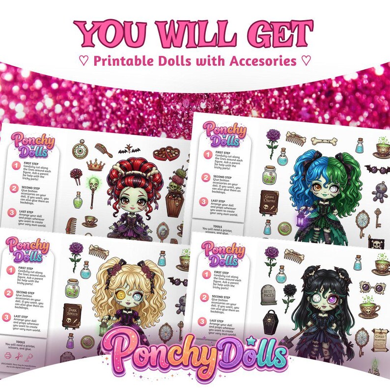 Scary Zombie Printable Paper Doll Cut Outs Bundle - Etsy