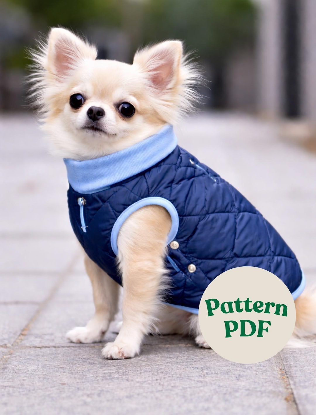 Quilted Dog Vest Sewing Pattern | Side Snap Dog Coat DIY (PDF Download ...