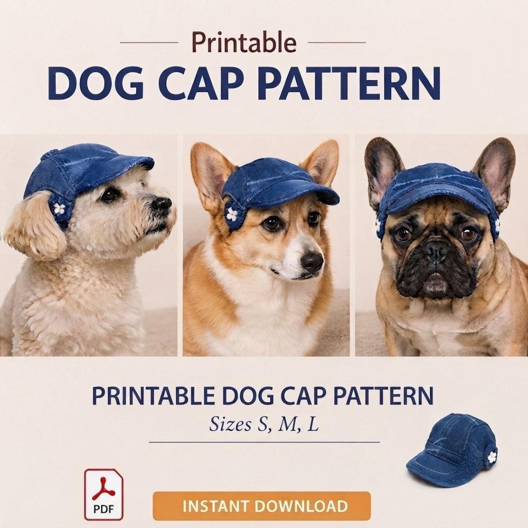 Dog Baseball Cap Sewing Pattern - Step-by-step Instructions ...