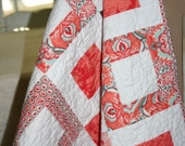 Items similar to Tula Pink Prince Charming Coral Crib Quilt, Toddler ...