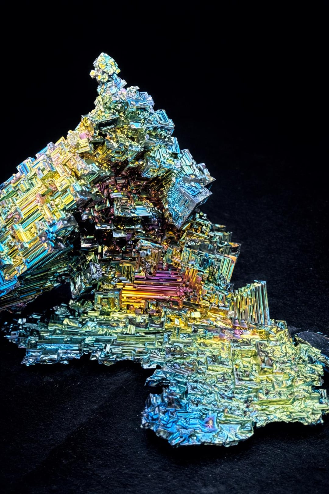 Lab Grown Bismuth Crystal | Rainbow Hopper Geometric Mineral Display - Etsy