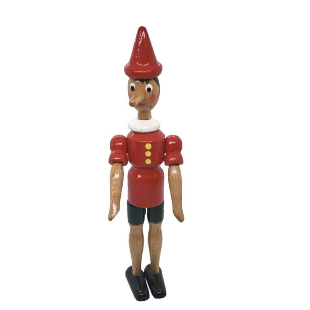 NEW Pinocchio Wooden Doll Figurine Statue Stands Sits Arms Head Legs ...