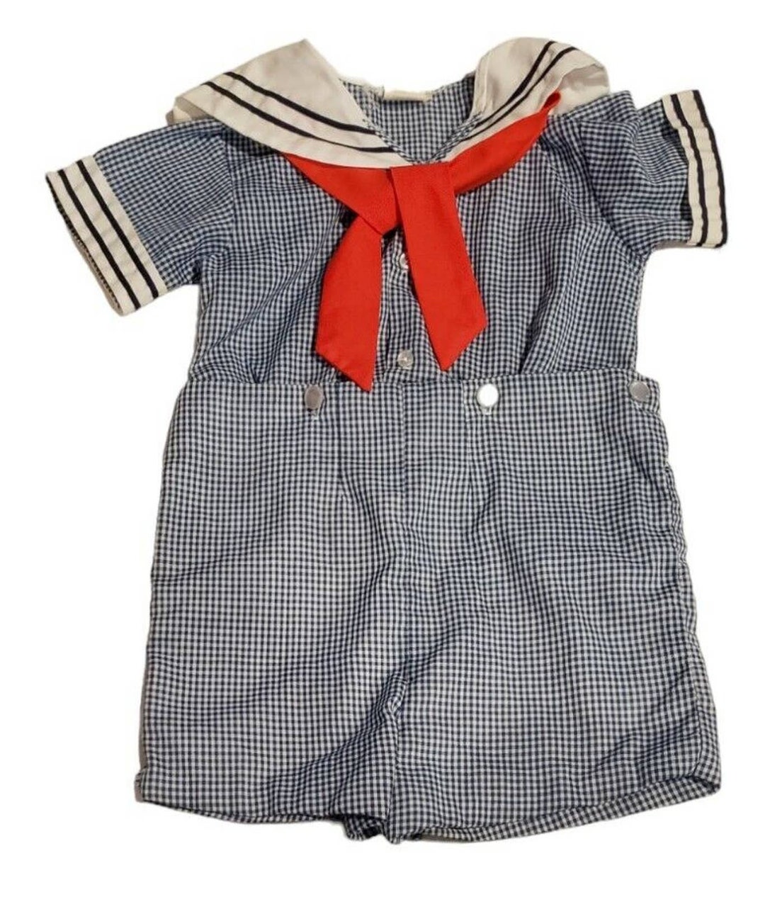 Vintage C.I. Castro Co 2 Pc Sailor Suit Blue White Check Toddler 4T ...