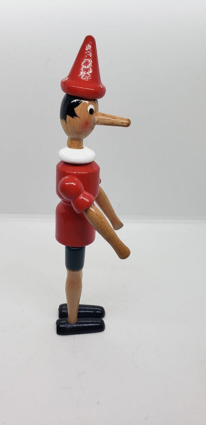 NEW Pinocchio Wooden Doll Figurine Statue Stands Sits Arms Head Legs ...