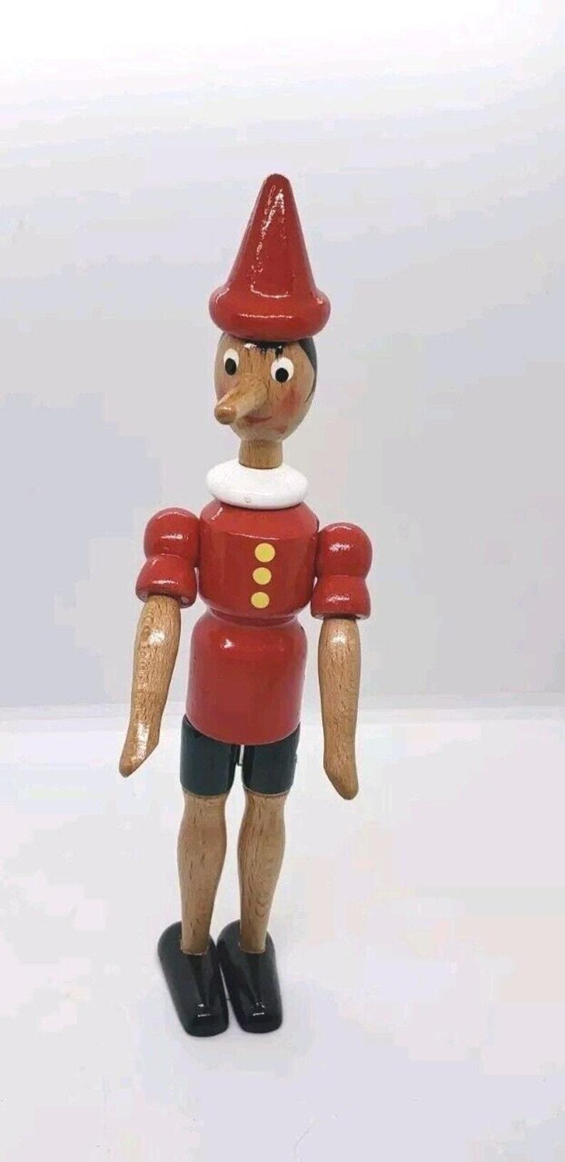 NEW Pinocchio Wooden Doll Figurine Statue Stands Sits Arms Head Legs ...