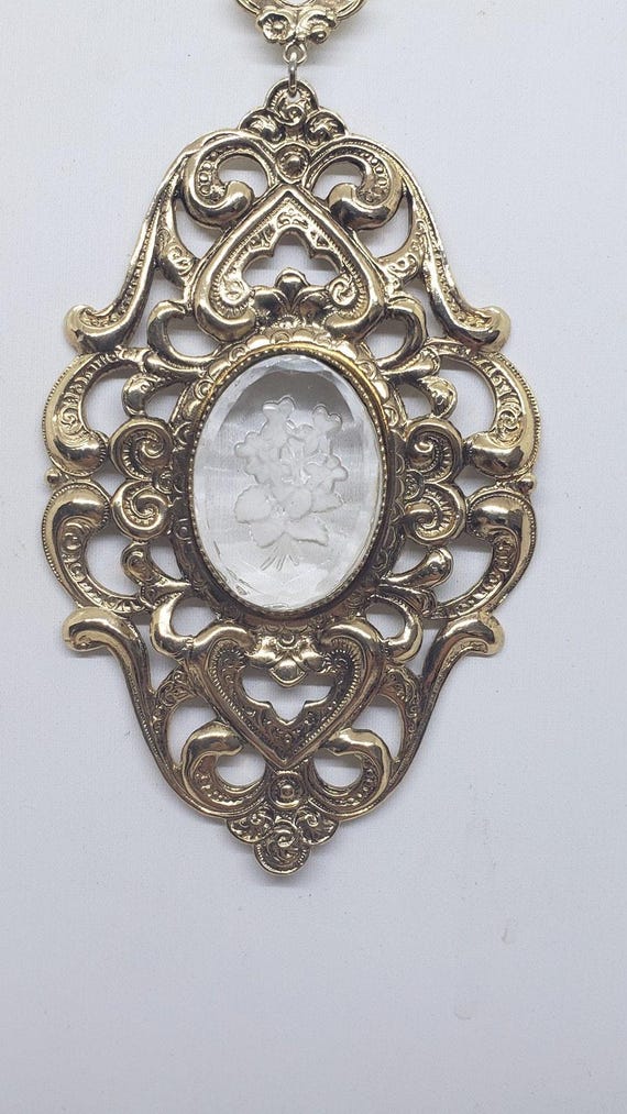 Victorian Style Intaglio Necklace: 10k Gold Plate Fil… - Gem