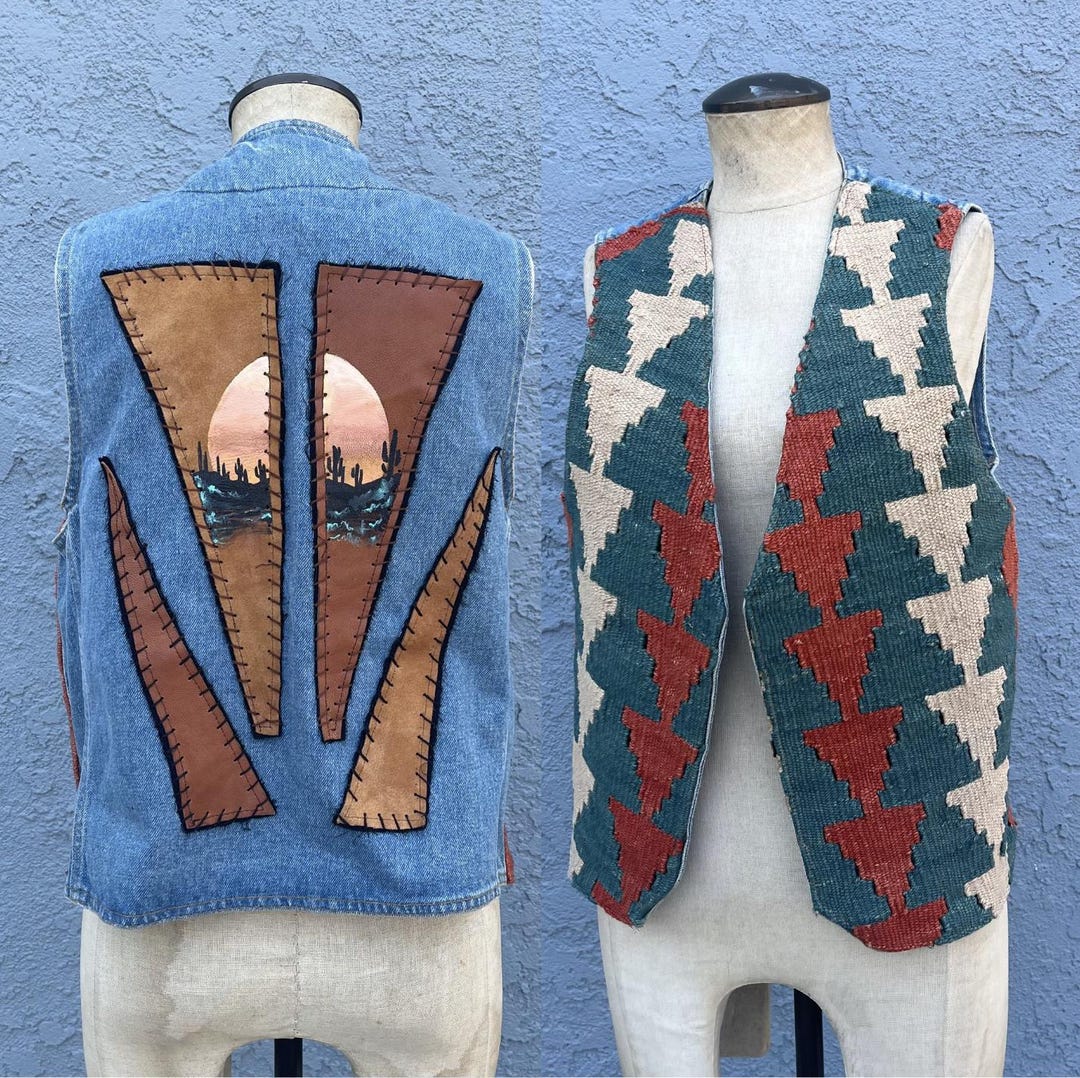 Southwestern Vest Vintage Jensen and Smith Size Medium Western Wear ...