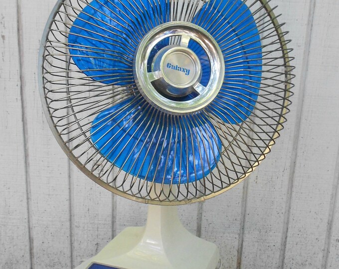 Vintage Blue Electric Fan Galaxy 16 Inch 70s Fan - Etsy