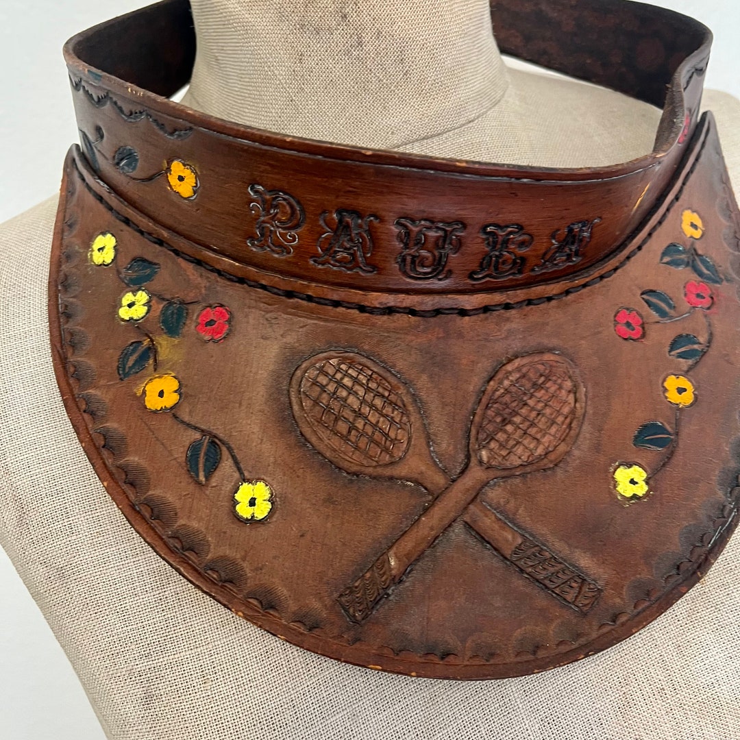 70s Leather Visor Paula Hipoie Bohemian Funky Hat - Etsy