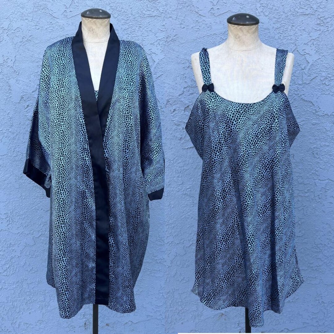 90s Slip Dress Lingerie Set Pegnoir by Contessa Di Roma Womens Large ...