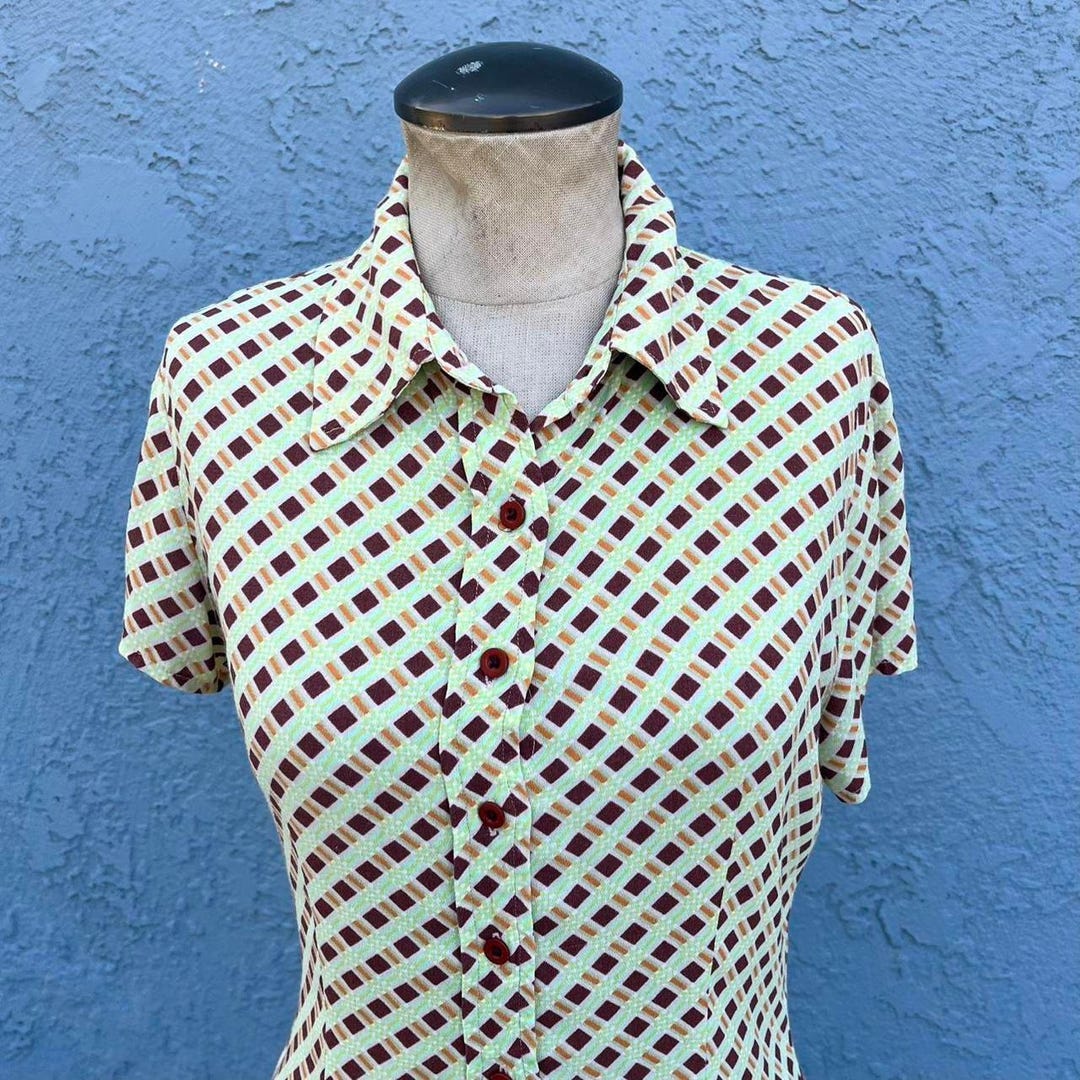 90s Top 70s Style Grunge Womens Small Blouse - Etsy