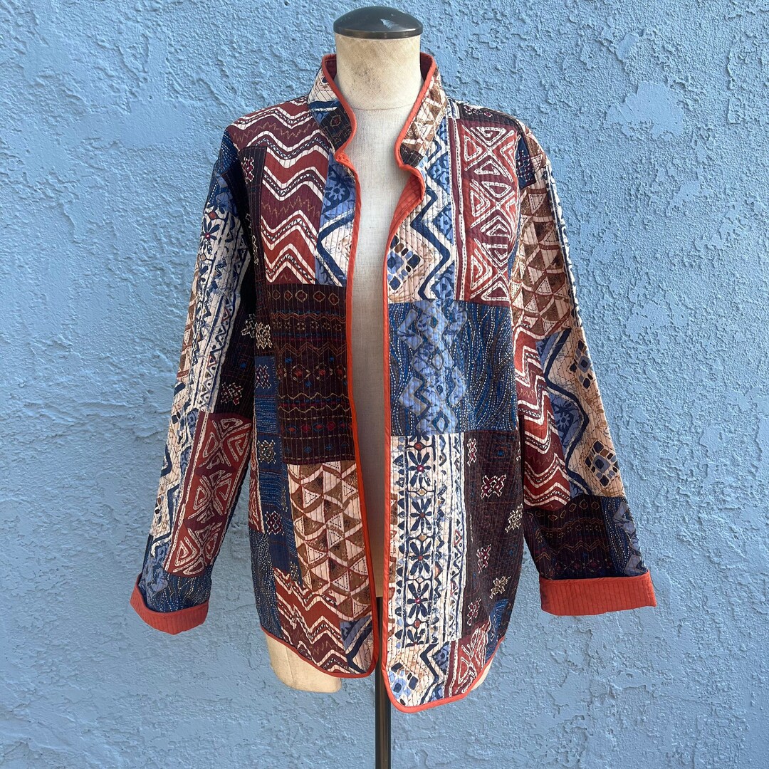 Vintage Bohemian Quilted Jacket Plus Size 18 Hippie Boho Shacket - Etsy