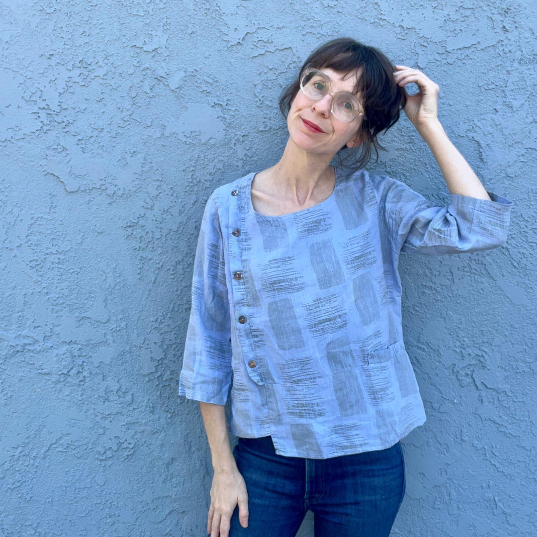 90s Linen Top in Small Boxy Lagenlook Blouse Art to Wear - Etsy