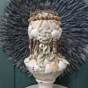 Woman Bust With Crown of Pearls and Shells, Statuary, Francaisdemarche ...