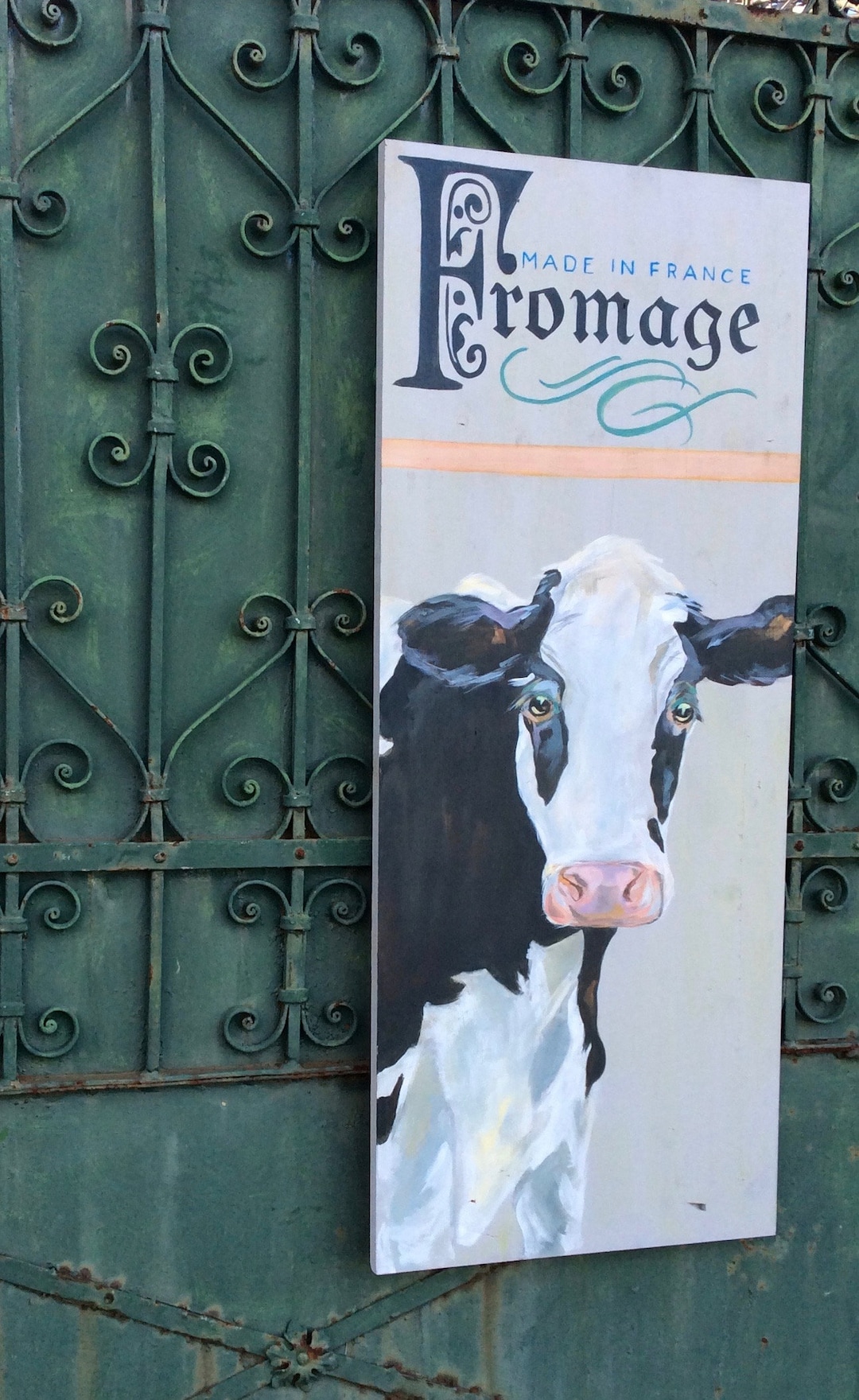 French Country Hand Painted Farmhouse Cow Painting on Wood, Farmhouse ...