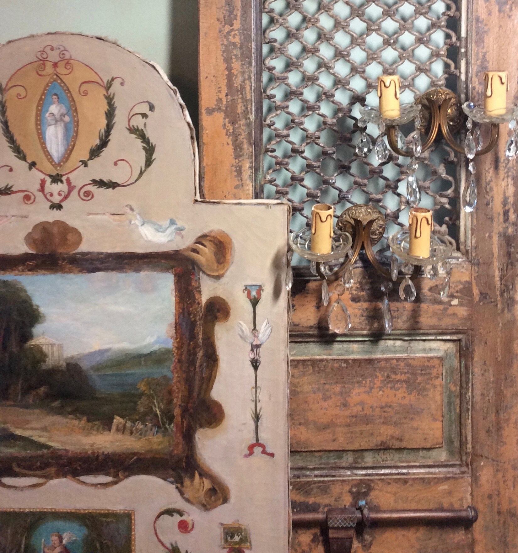 Solid Brass & Crystal Pair of French Antique Wall Sconces ...