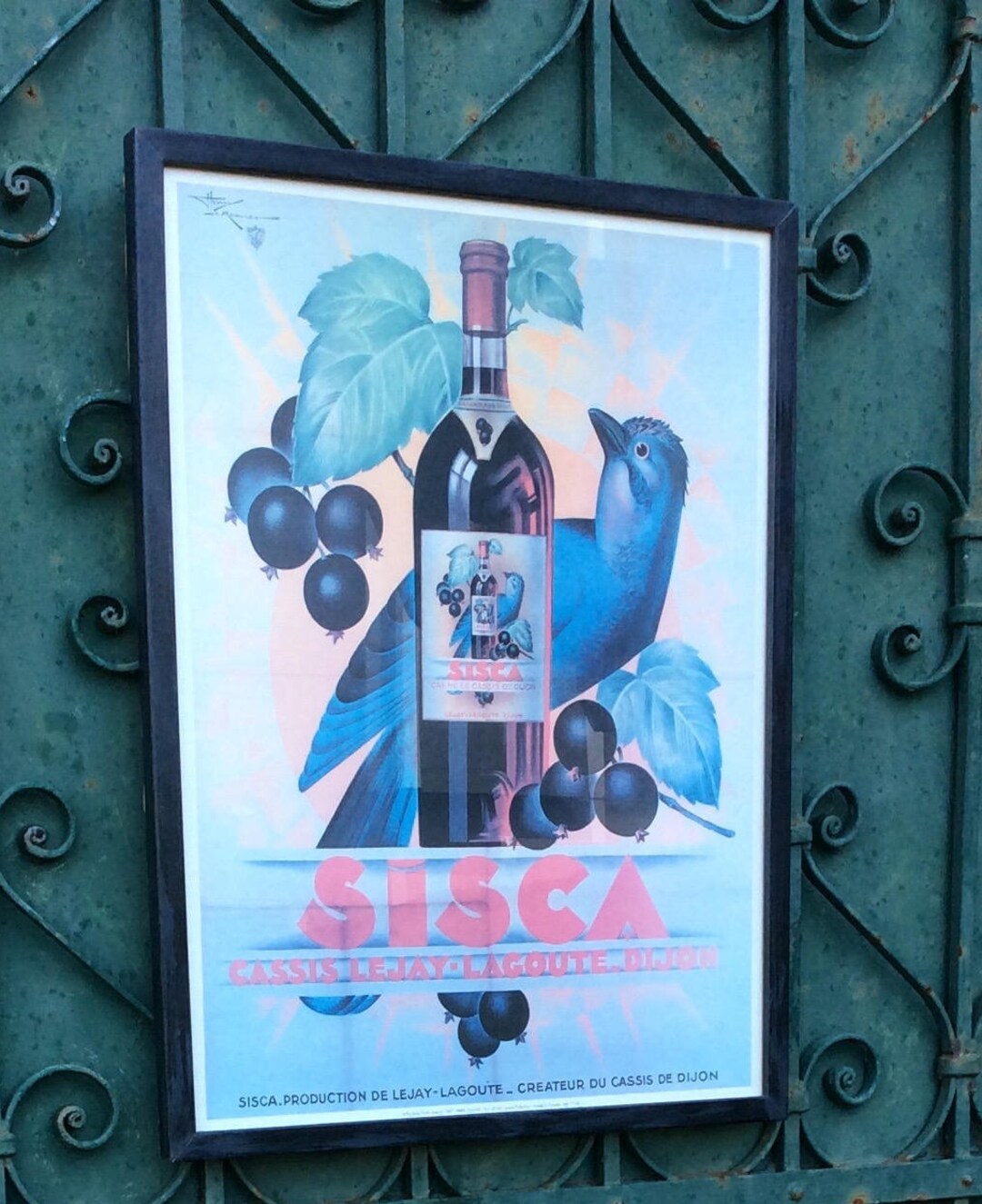 Vintage French Country Wine Advertisement Print, French Typography ...