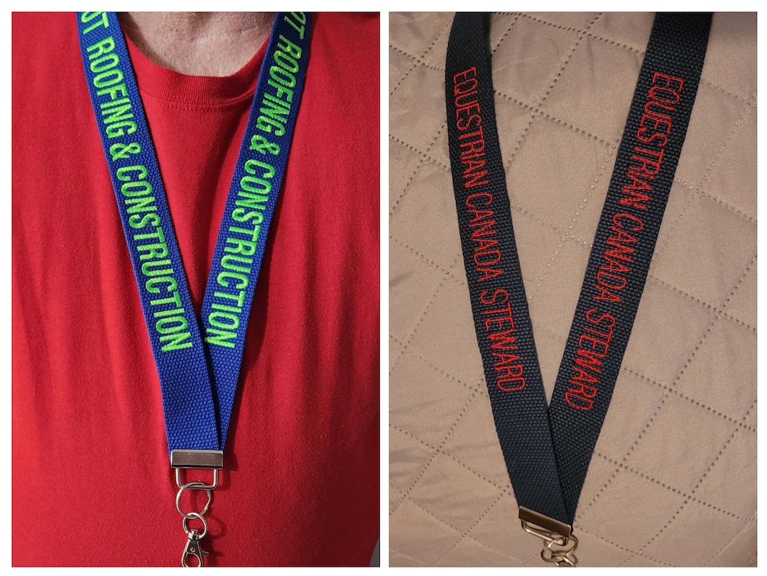 Personalized Embroidered Lanyard: Custom Badge & Key Holder, 1" Wide - Etsy