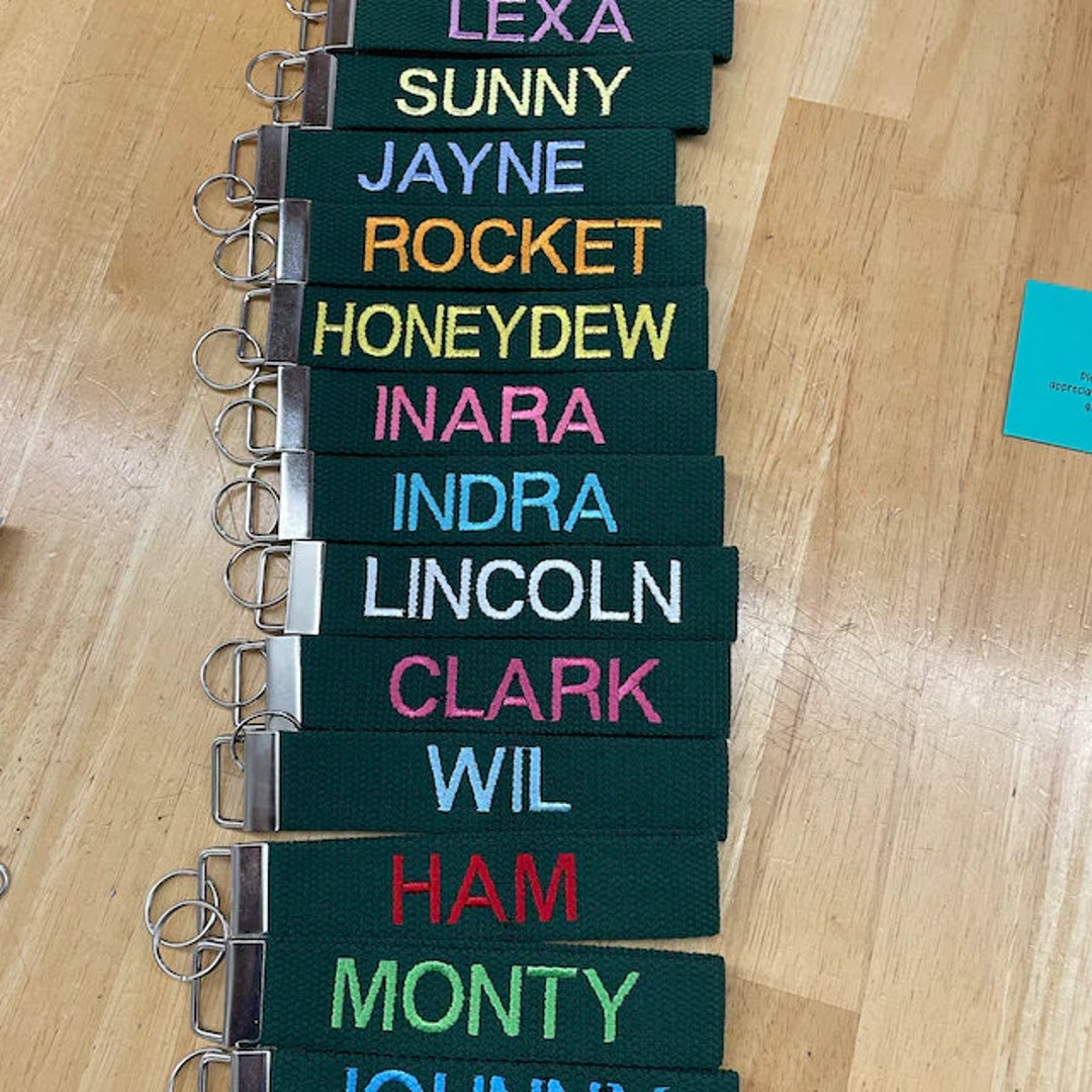 1 Wide Personalized/customized Embroidered Key Fob Keychain ...