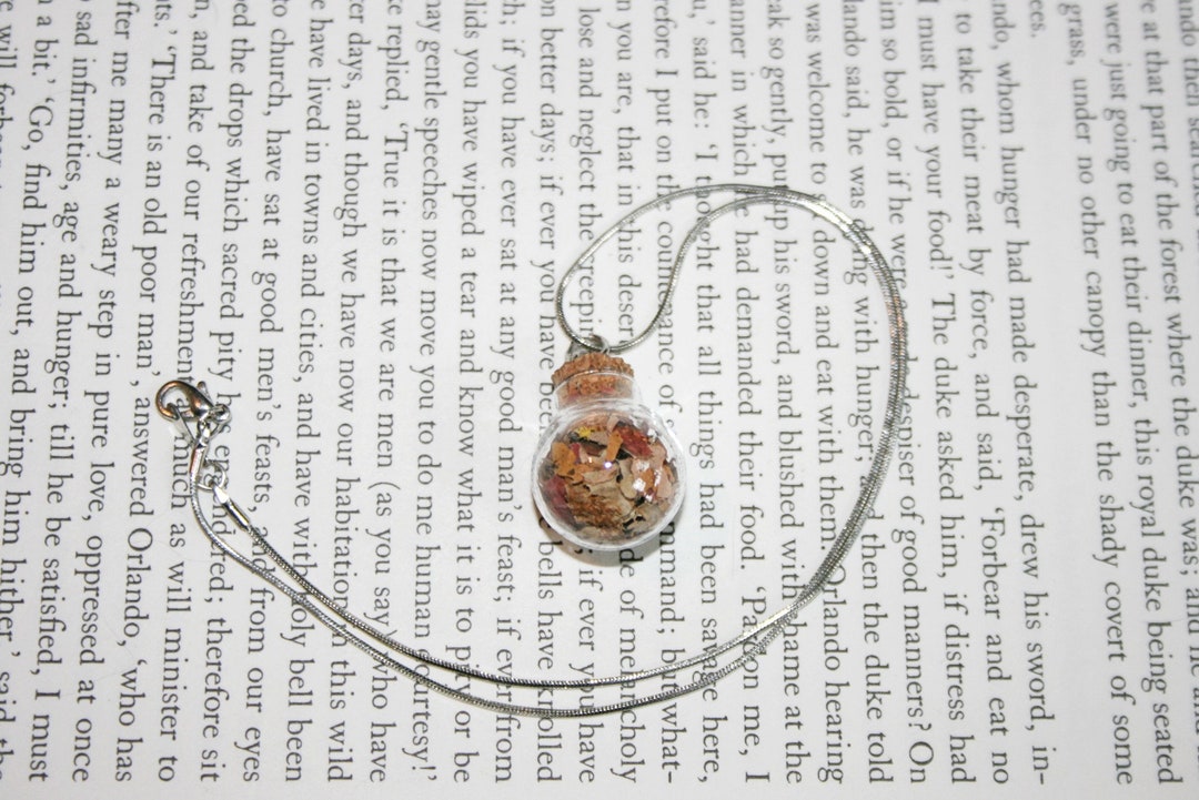 Small Glass Vial Pendant 18KGP Necklace - Tiny Container Stash Pendant ...