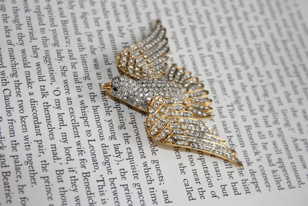 Glam Butler Bird Brooch Intricate Dove Pin Rhinestones - Etsy Australia